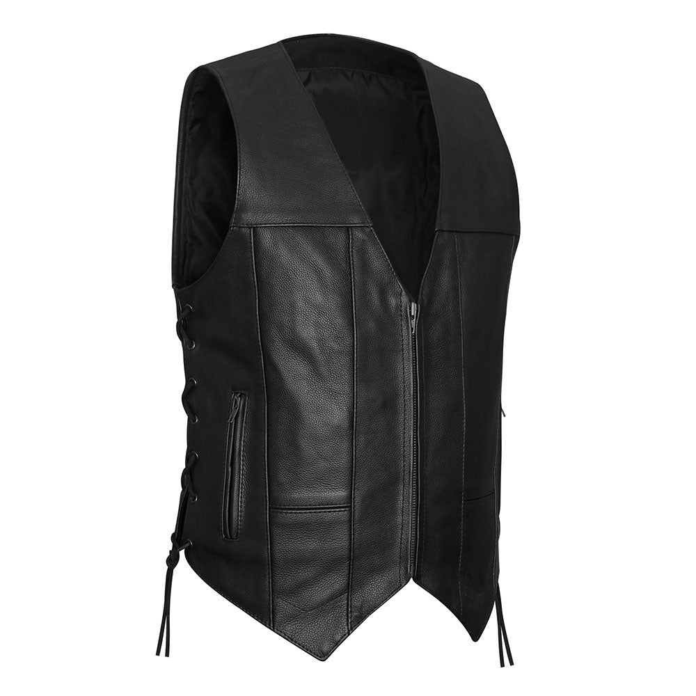 Zipper Front 10 Pocket V Neck Vest – Leather Universe