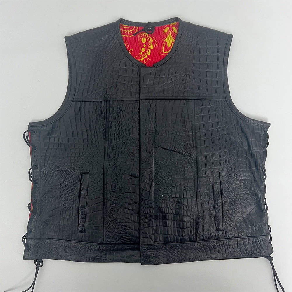 Ladies Black Crocodile Vest with Red/Yellow Bandana Liner - Size 49 ...